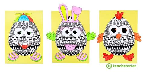 Funky Easter Egg Craft Template Easter Art Easter Crafts Easter