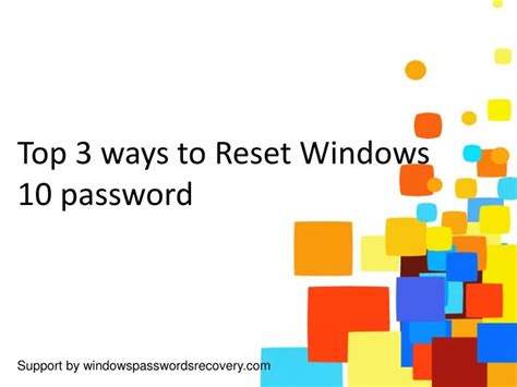 PPT Reset Windows 10 Login Password Without Disk PowerPoint