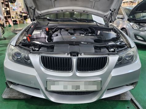 Bmw320i 엔진경고등 점등 시동불량으로 입고 점화플러그 코일세트 오일레벨센서 교환 고양덕양구카센터원흥동수입차카센터