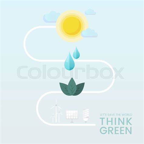 Think Green Environmental Conservation Vector Colourbox