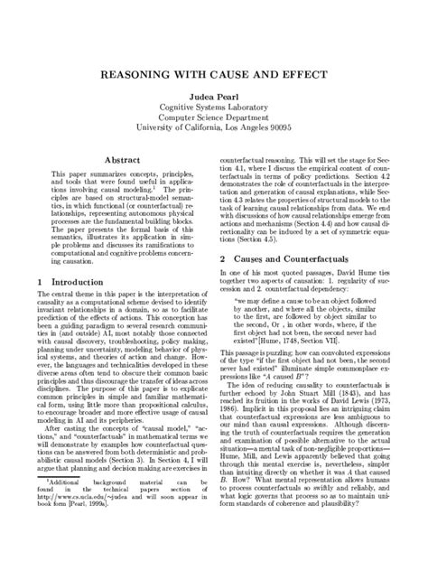 Reasoning With Cause And Effect R265 Pdf