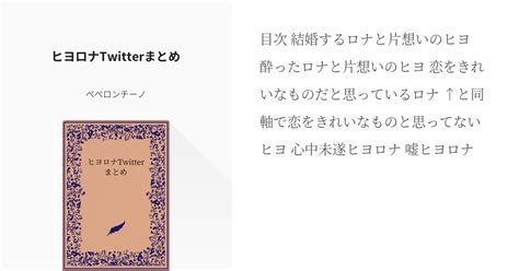 ヒヨロナ ヒヨロナtwitterまとめ ペペロンチーノの小説 Pixiv
