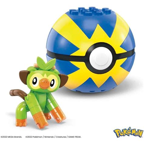 Mega Construx Pokemon Series 17 Grookey Figure Building Set With Quick