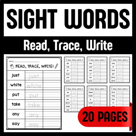 Sight Words Read Trace Write Made By Teachers
