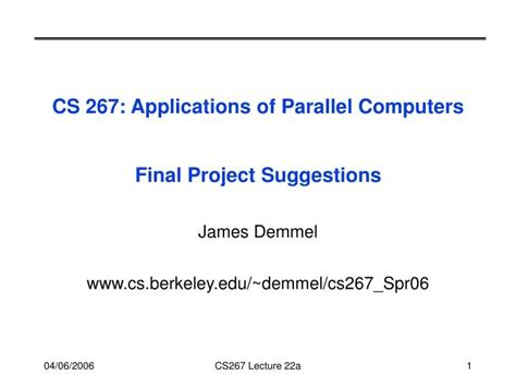 Ppt Cs Applications Of Parallel Computers Final Project