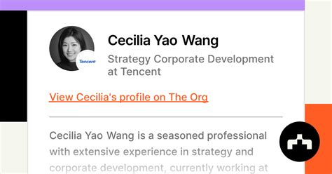 Cecilia Yao Wang Strategy Corporate Development At Tencent The Org