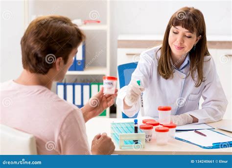 The Male Sperm Donor Visiting Clinic Stock Image Image Of Doctor