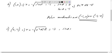 SOLVED Find A Set Of Polar Coordinates For Each Of The Following Points