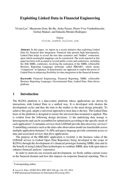 Pdf Exploiting Linked Data In Financial Engineering