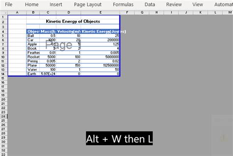 Excel Viewing Shortcuts Automate Excel