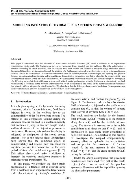 Pdf Modeling Initiation Of Hydraulic Fractures From A Wellbore