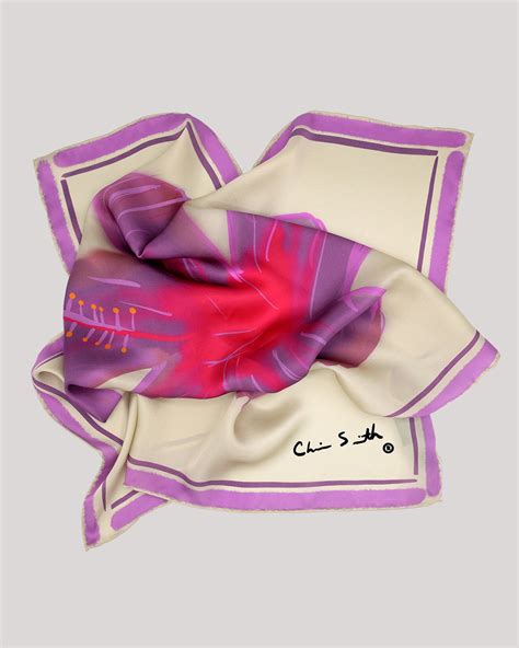Hibiscus Print Silk Scarf URBANE MUSE CHRIS SMITH