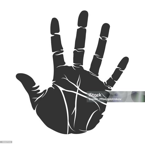 손 자국 흰색 배경 인간의 손 인쇄에 고립 된 손가락을 스캔 벡터 일러스트 레이 션 맥박 추적에 대한 스톡 벡터 아트 및 기타 이미지 맥박 추적 손 개념 Istock