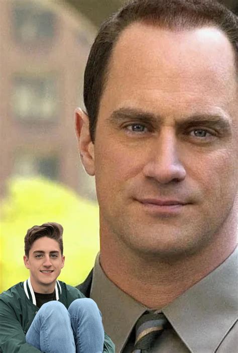 Danny Comfortably Sitting On The Shoulder Of His Large Father