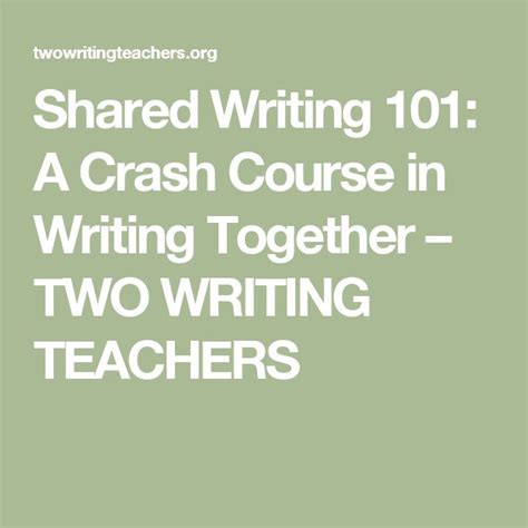 Shared Writing 101 A Crash Course In Writing Together Two Writing