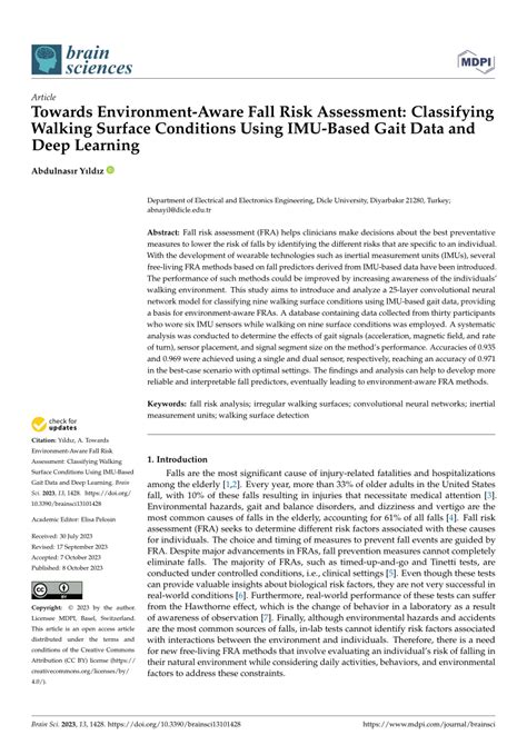 Pdf Towards Environment Aware Fall Risk Assessment Classifying
