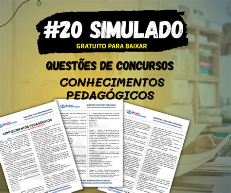 20 Simulado QuestÕes De Concursos Conhecimentos PedagÓgicos