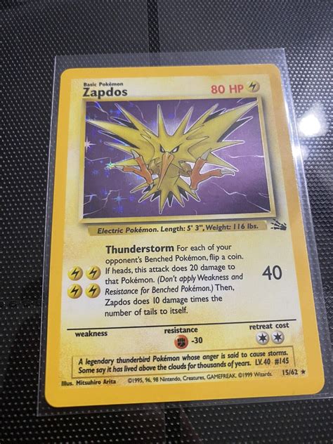 Pokémon TCG Zapdos Fossil Holo Unlimited Holo Rare NM eBay