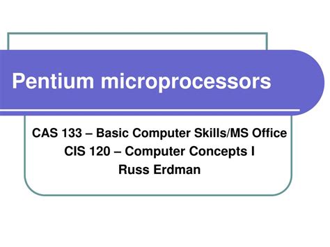 Ppt Pentium Microprocessors Powerpoint Presentation Free Download
