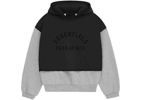 Fear Of God Essentials Nylon Fleece Hooded Sweater Light Heather Grey