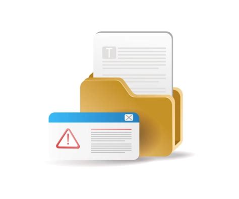 Premium Vector Folder Data Warning Window