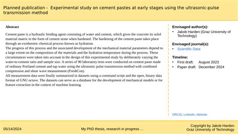 PDF Planned Publication Experimental Study On Cement Pastes At Early Stages Using The