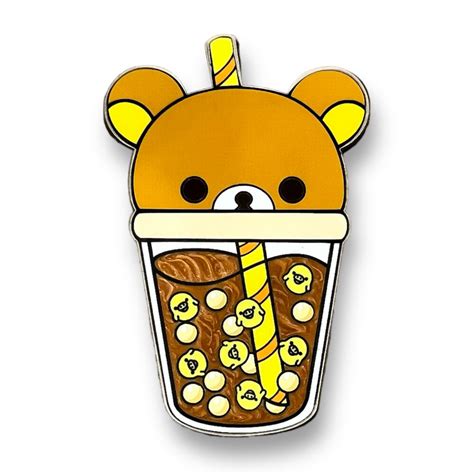 Cute Bear Boba Enamel Pin Artistic Flavorz