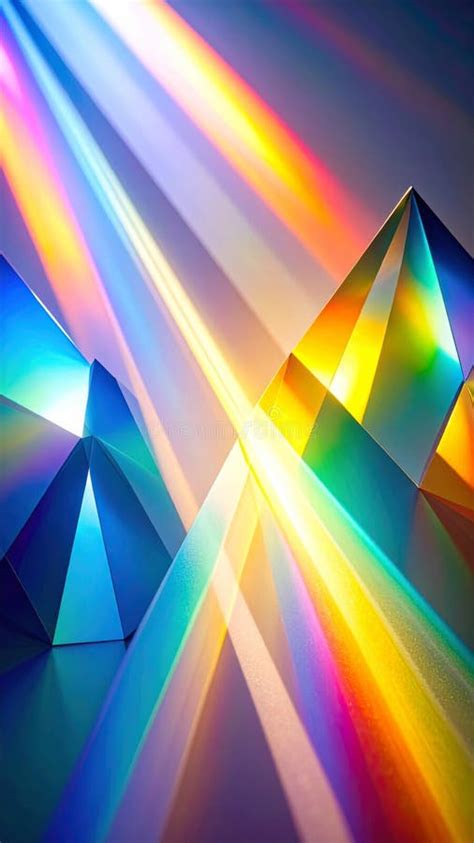 Prisms And Rainbow Light Beams Abstract Background Stock Illustration