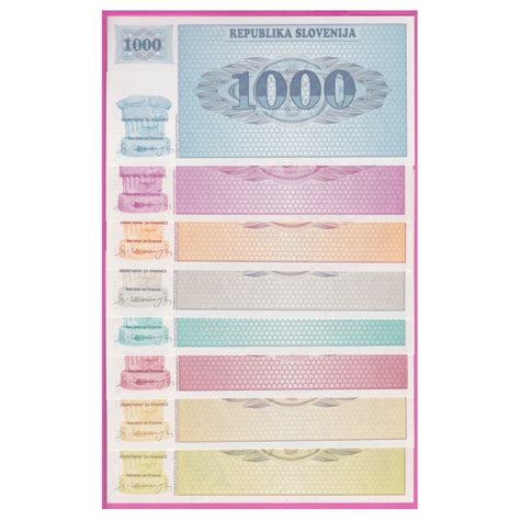 Slovenie Spécimen série de billets ETAT NEUF UNC Tolarjev