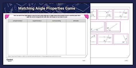 angle properties cut and stick sorting game teacher made