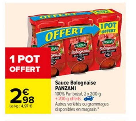 Promo Sauce Bolognaise Panzani Chez Carrefour ICatalogue Fr