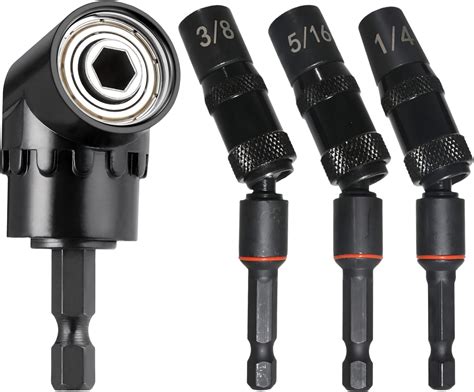 Cigotu Ts For Men 4 Pcs Flexible Drill Bit Extension Include 360° Rotatable 1 4