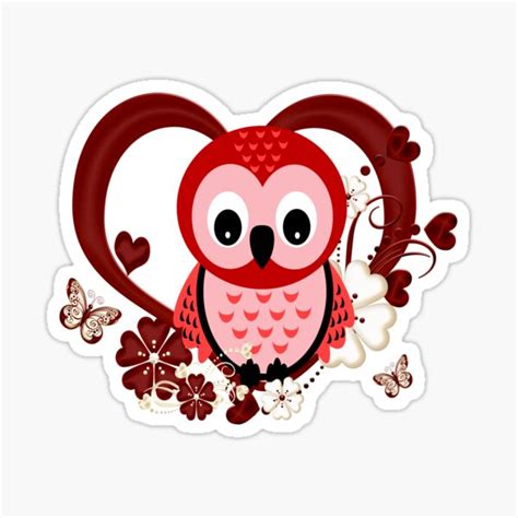 Love Owl Fantasy Art Sticker For Sale By Loneangel Redbubble