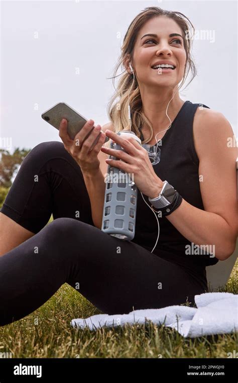 I Cant Run Anywhere Without My Connections A Sporty Young Woman Using
