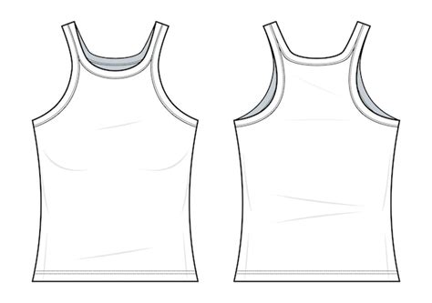 Premium Vector Ribbed Racerback Tank Top Technical Fashion