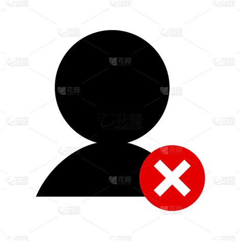 用户剪影图标和禁用符号图标。向量。