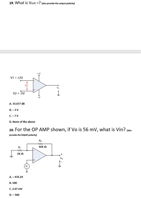 Solved What Is Vout Also Provide The Output Polarity Chegg Com