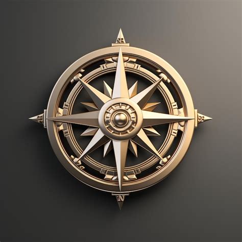 3d Compass Icon Navigation And Direction Tool Isometric Isolated Render