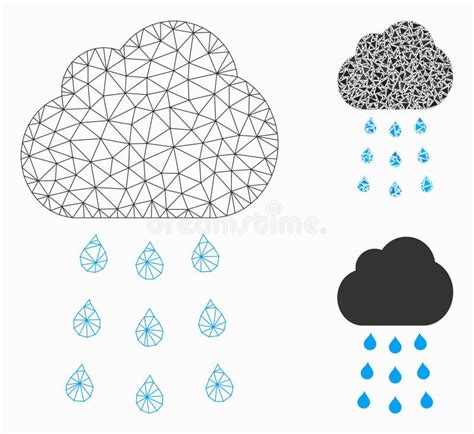 Rain Cloud Vector Mesh 2d Model And Triangle Mosaic Icon Stock Vector Illustration Of Forecast