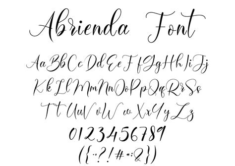 Handwritten Script Font SVG TTF File Abrienda Calligraphy Style Digital Font Download Cricut