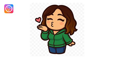 Sticker Style Chibi Emote Matching The Attached Green Heart Emote As A