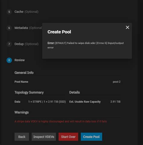 Now Able To Create A Pool With Single Disk In Stripe Layout Truenas