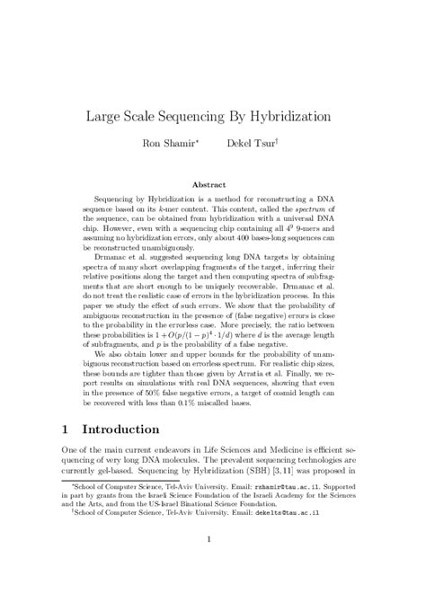 Pdf Large Scale Sequencing By Hybridization