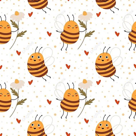 Insecto De Abeja Abeja Linda Sin Costuras Fondos Verano Corazón Colmena Imagen De Fondo Para