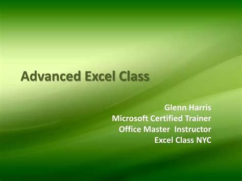 Ppt Advanced Excel Class Powerpoint Presentation Free Download Id