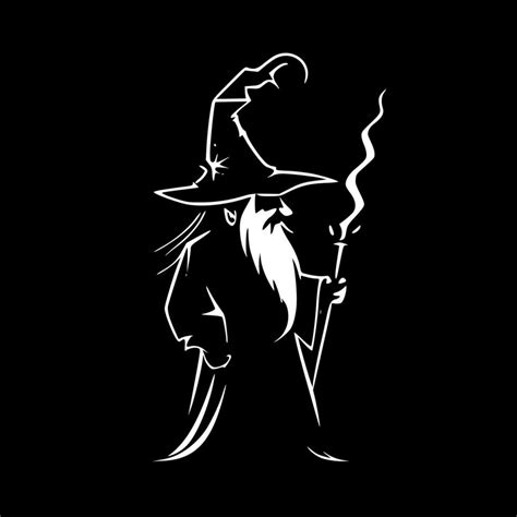 Wizard Black And White Vector Illustration 23568370 Vector Art At Vecteezy