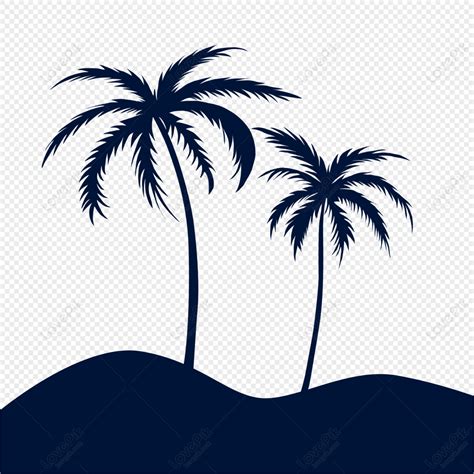 Gambar Bahan Vektor Siluet Pohon Kelapa Yang Dilukis