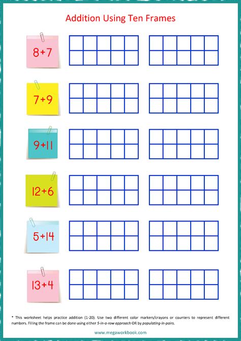 Addition With Ten Frames Worksheet Printable Calendars At A Glance