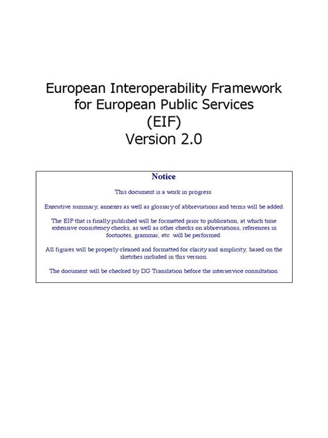 European Interoperability Framework 2 Draft Pdf Interoperability