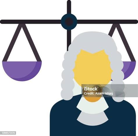 헌법 개념 법원 가발과 가운 판사 벡터 색상 아이콘 디자인 변호사 및 법률 시스템 기호 법률 표지판의 다른 분야 변호인 및